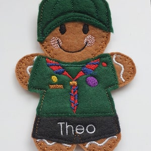Gingerbread Scout Felt Decoration: Hanging Ornament, Keyring, Magnet ...
