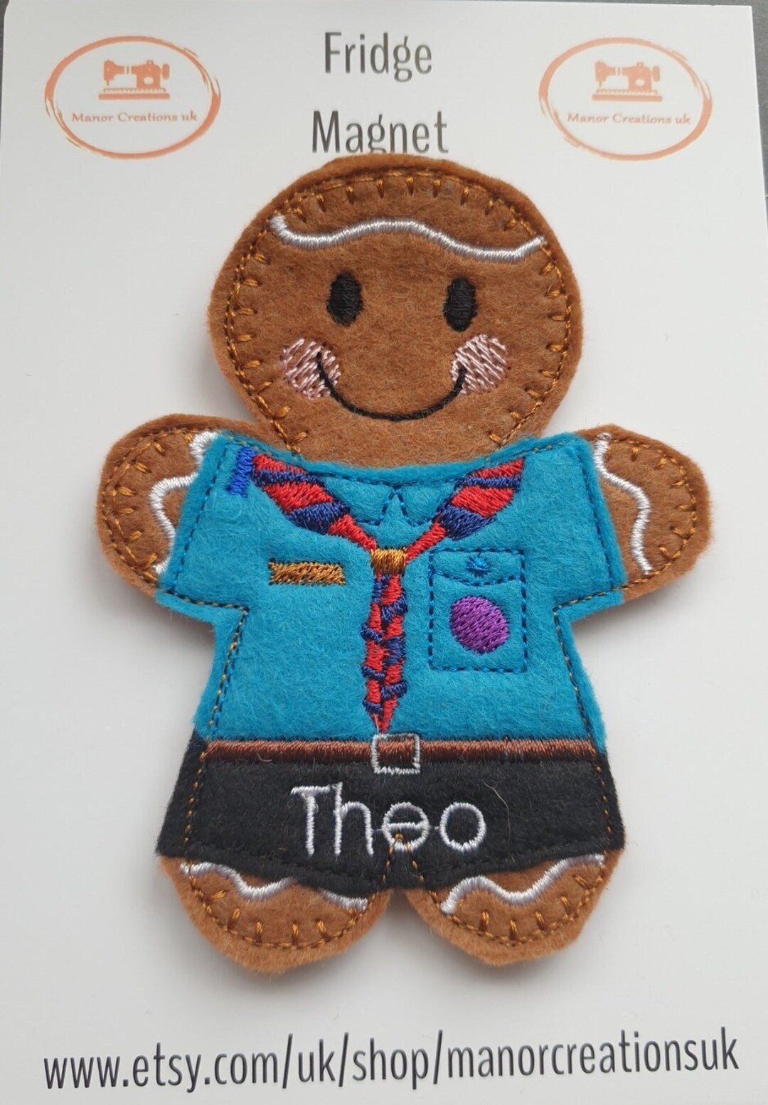 Gingerbread Boys Scouting Hanging Decoration, Sew on Badge, Keyring ...