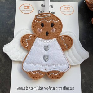 Gingerbread Angel Christmas Decoration Angel Ornament - Etsy UK