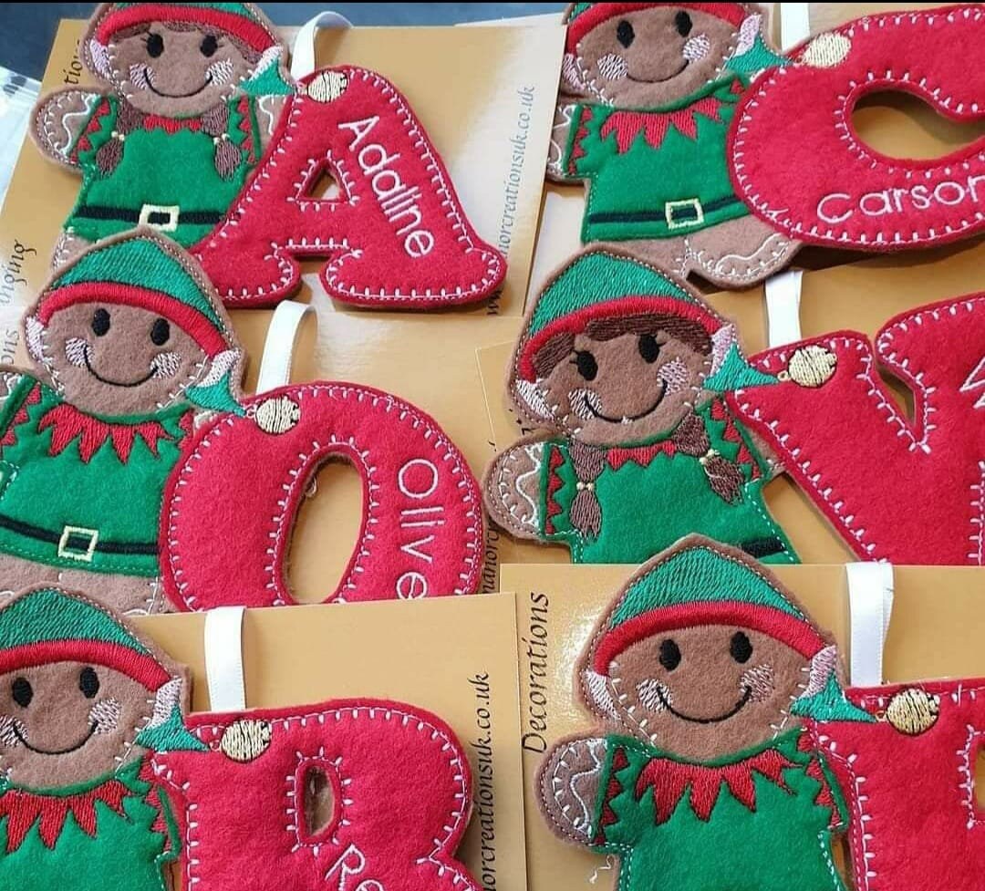 Elf Tree Decoration Elf Alphabet Decoration Personalised - Etsy UK