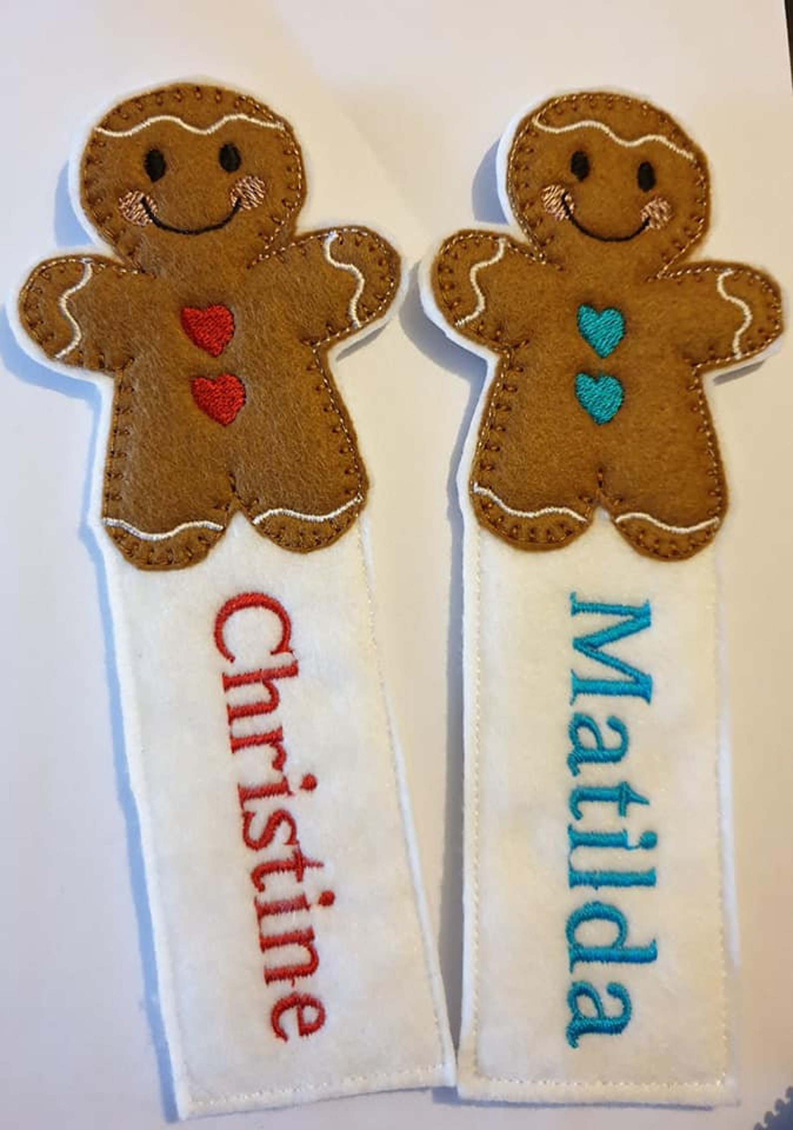 Bookmark Gingerbread Personalised Bookmark | Etsy