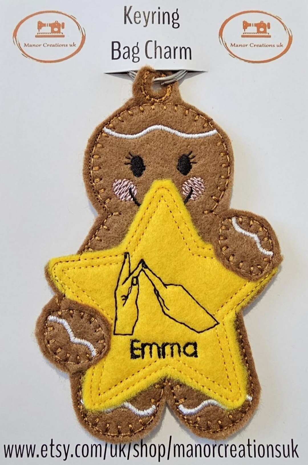 Gingerbread BSL Sign Hanging Decoration Magnet or Keyring - Etsy