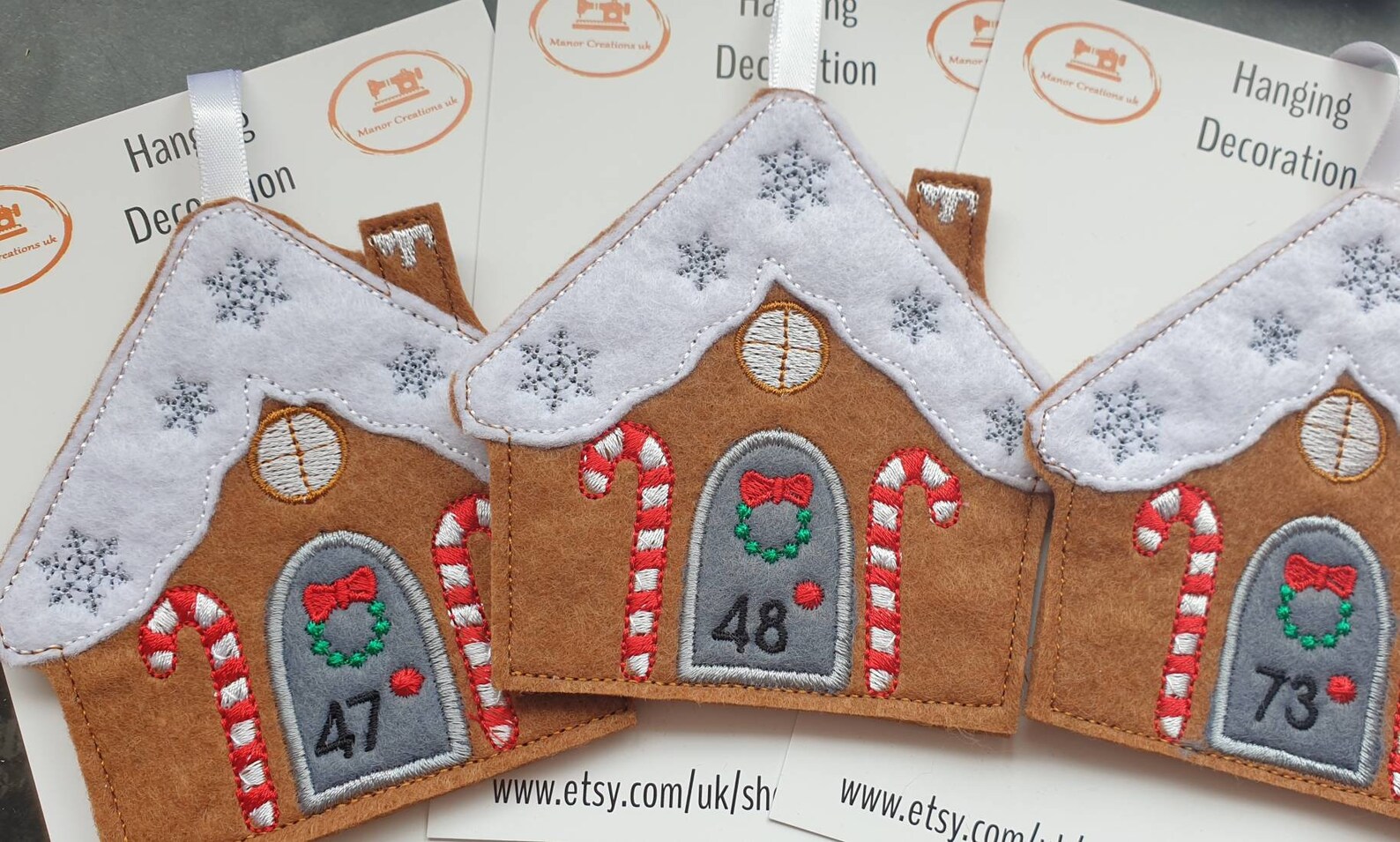 Gingerbread House With House Number or Name Hanging - Etsy