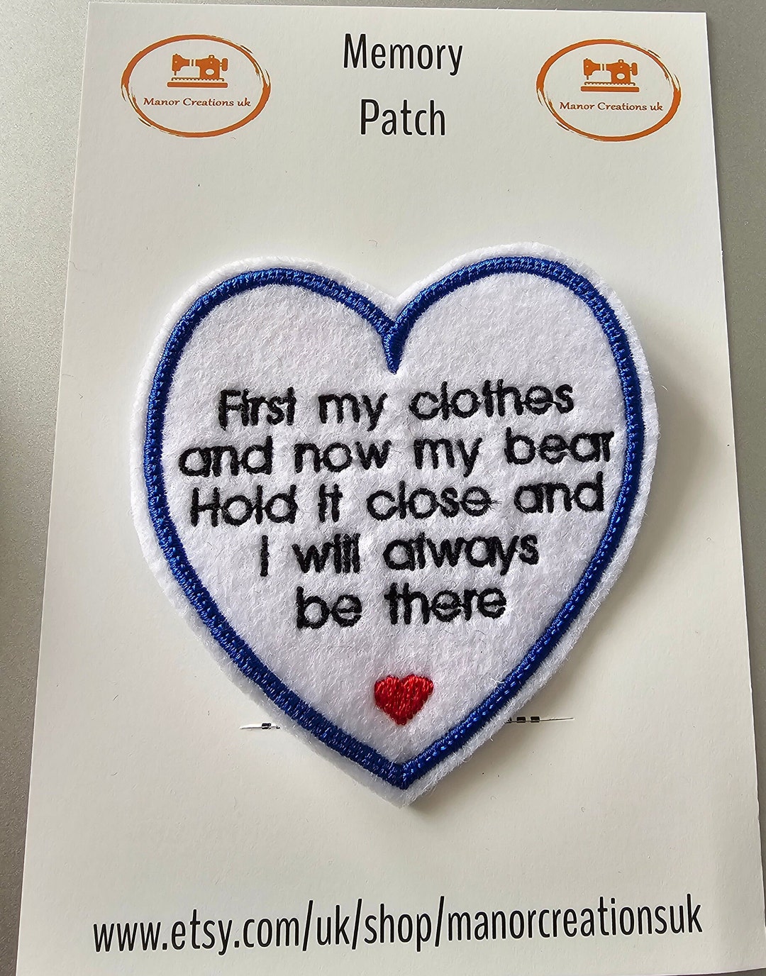 Memory Patch Felt Heart for Memory Bear Made From Clothes of Loved Ones ...