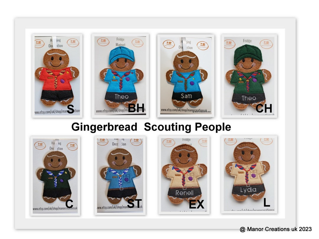 Gingerbread Scout Felt Decoration: Hanging Ornament, Keyring, Magnet ...