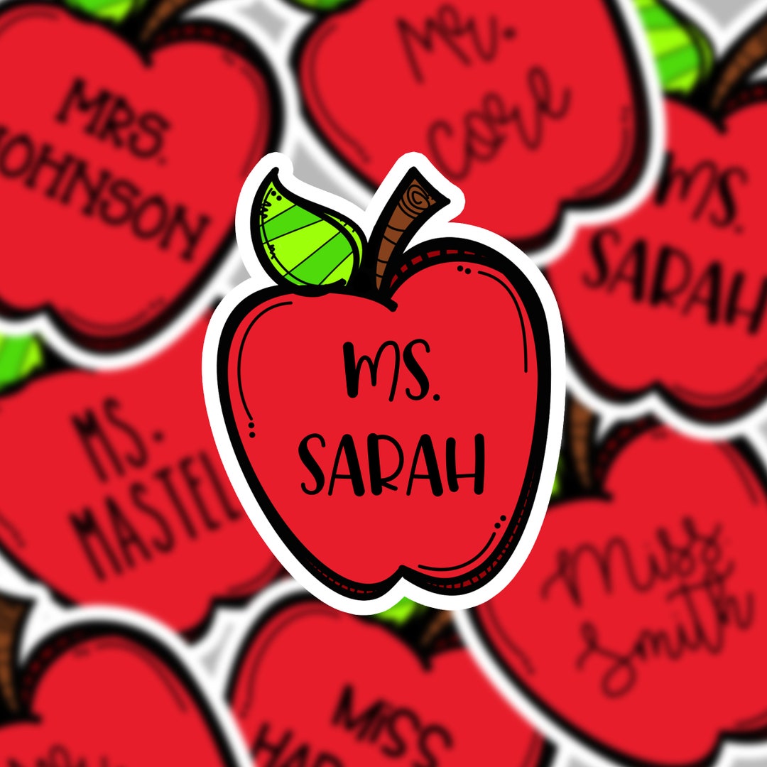 CUSTOM Apple Teacher Sticker Teacher Gift Personalized Teacher Sticker ...