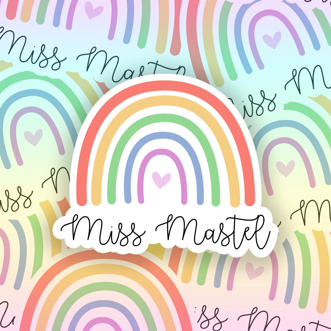 CUSTOM Rainbow Teacher Sticker Teacher Gift Personalized - Etsy