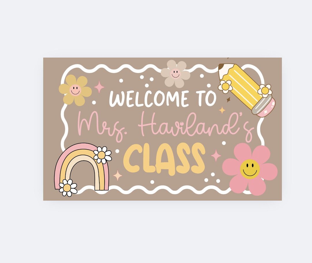 Custom Hand-painted Teacher Banner – Personalized Classroom Decor, Back ...