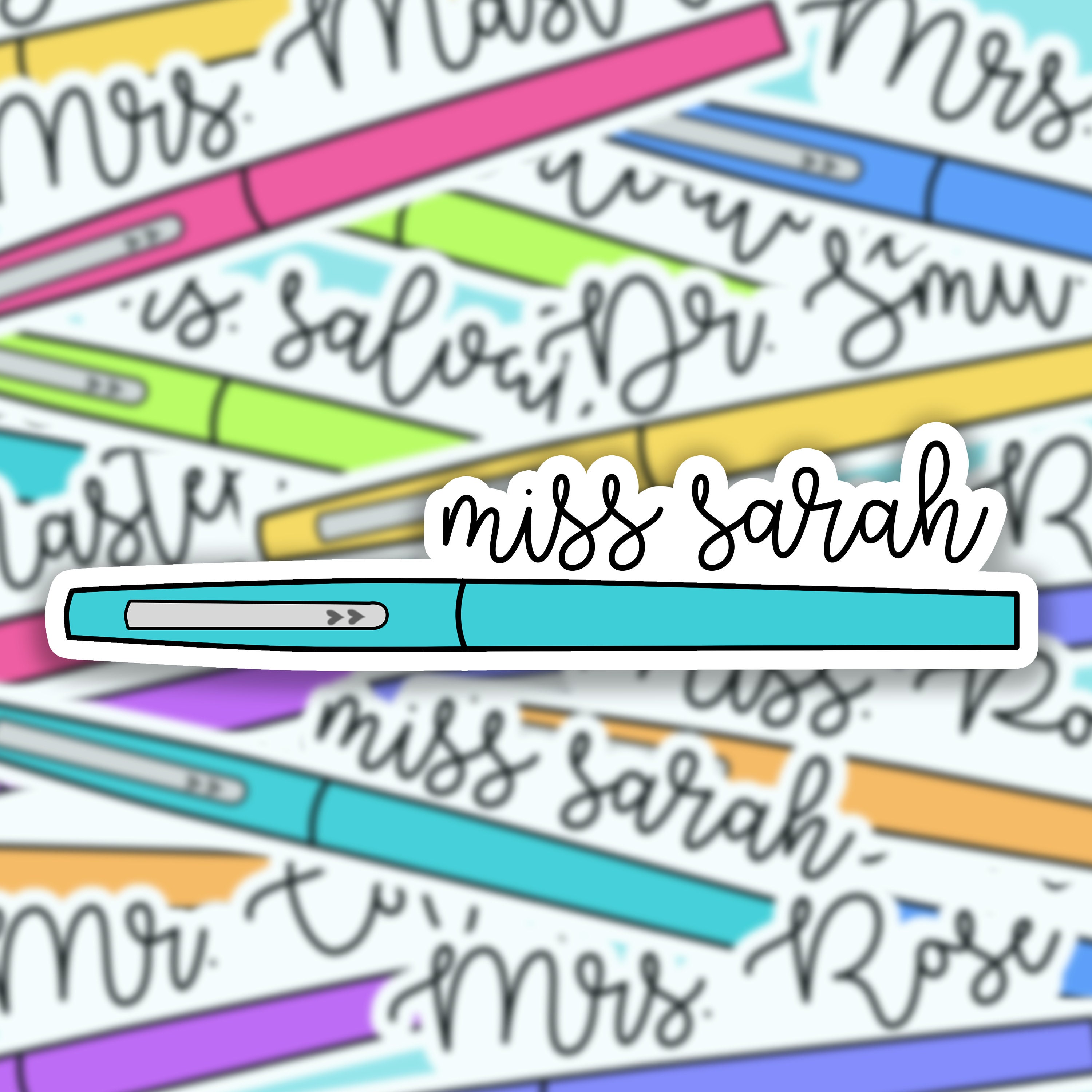 Personalized Flair Pen Sticker - Etsy