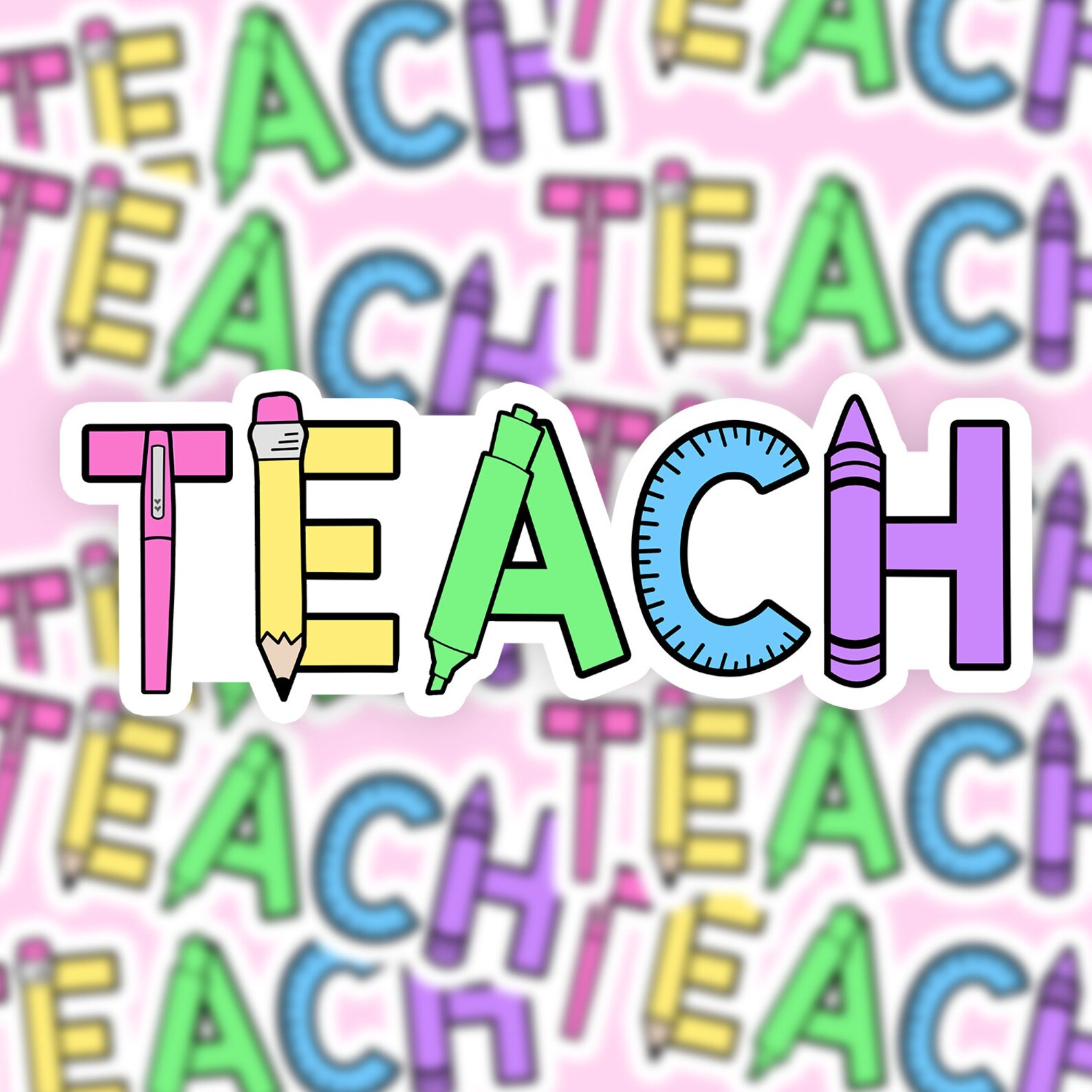 TEACH Teacher Sticker Teacher Gift Personalized Teacher - Etsy
