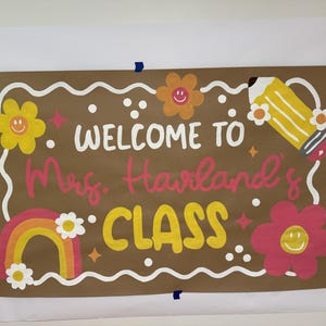 Custom Hand-painted Teacher Banner – Personalized Classroom Decor, Back ...