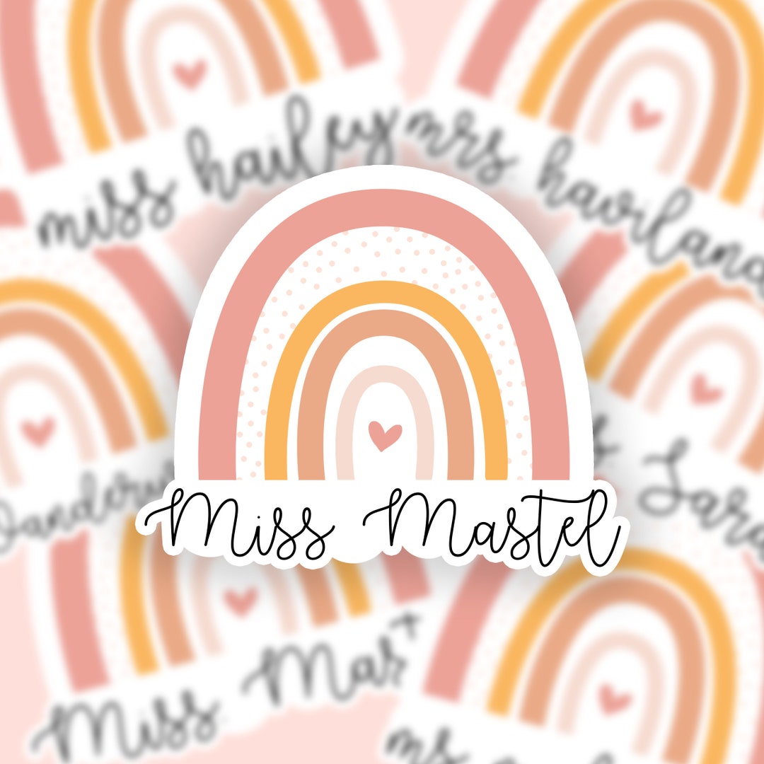 CUSTOM Rainbow Teacher Sticker Teacher Gift Personalized Teacher ...