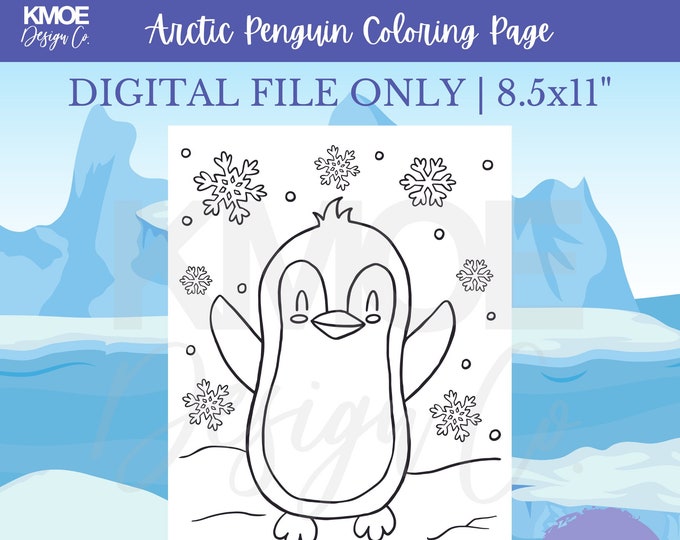 Penguin Coloring Pages Printable Kids Arctic Animal Coloring Page ...