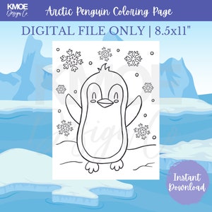 Penguin Coloring Pages Printable Kids Arctic Animal Coloring Page ...