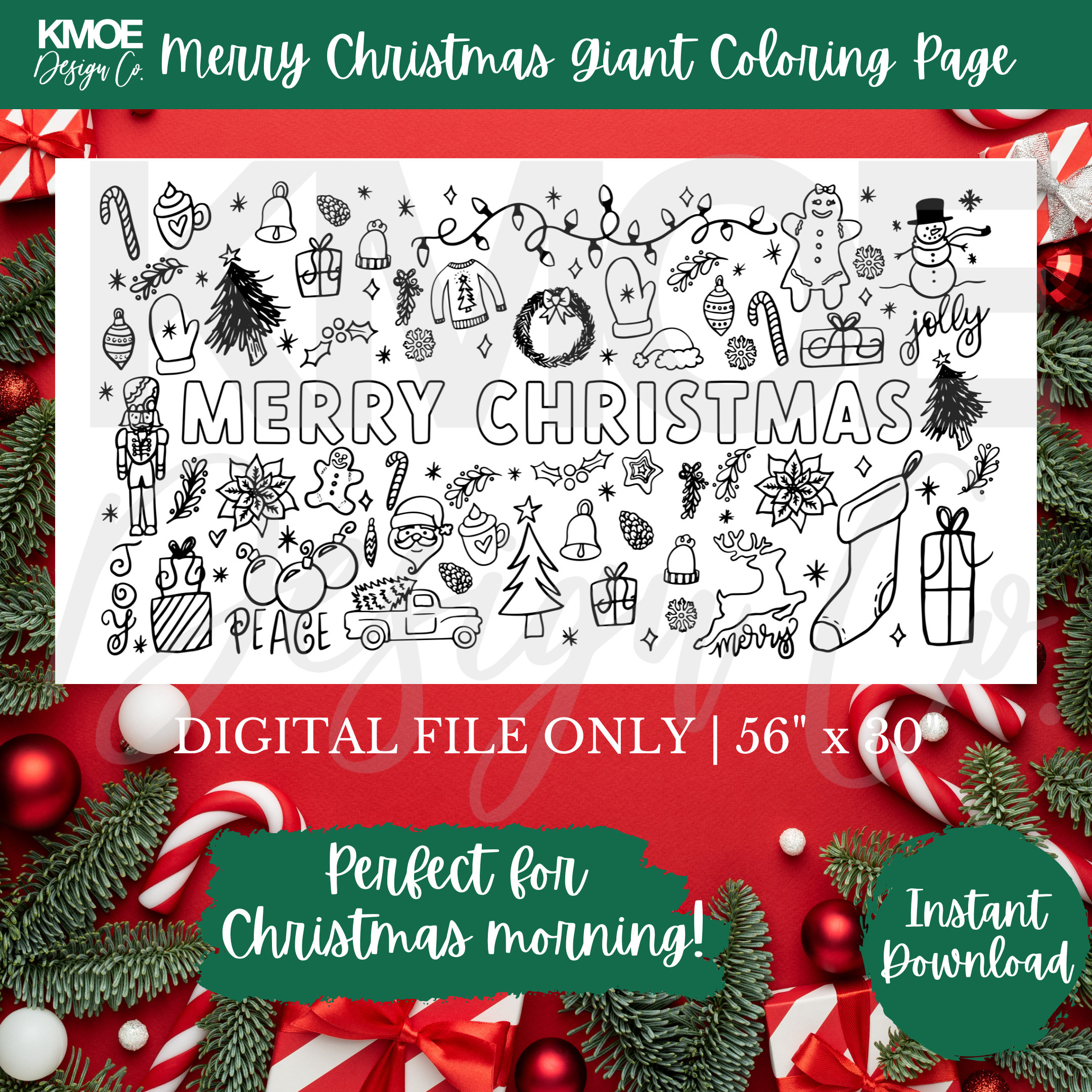 Merry Christmas Coloring Banner