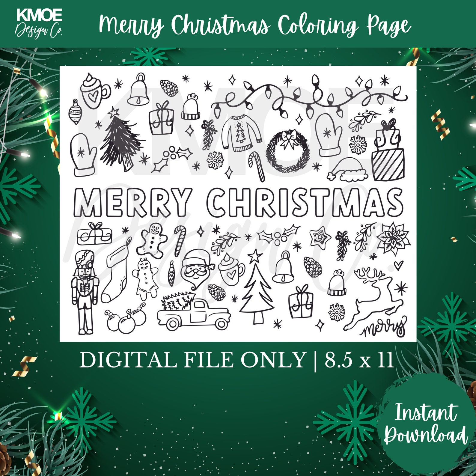 Merry Christmas Coloring Page Printable Christmas School Parties Winter ...