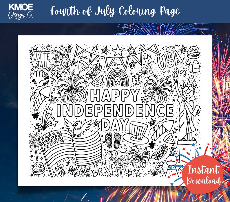 Fourth of July Independence Day Coloring Pages Printable Coloring Page ...