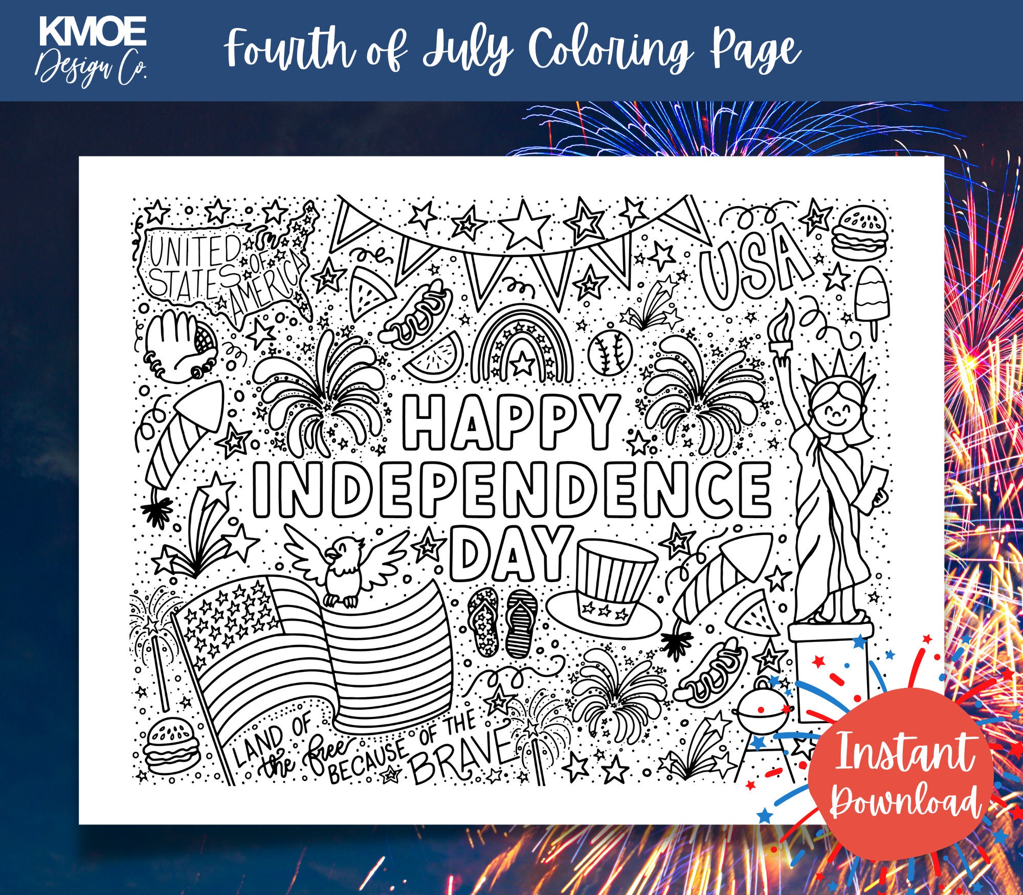 Fourth of July Independence Day Coloring Pages Printable Coloring Page ...