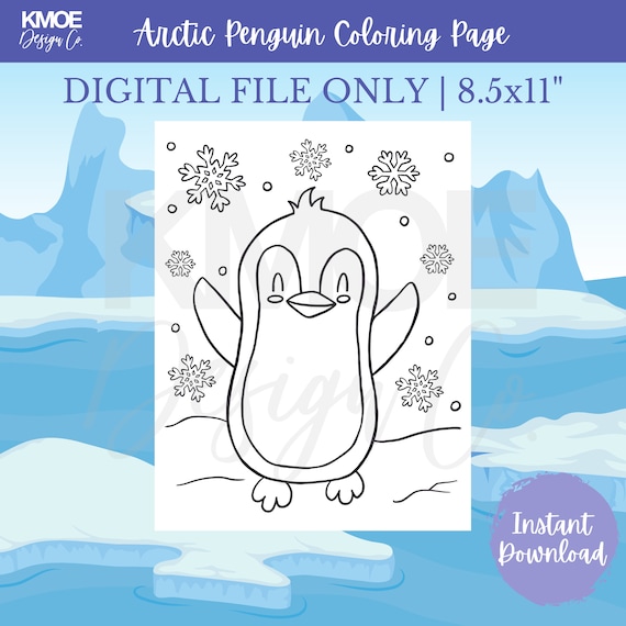 Winter Penguin Coloring Pages