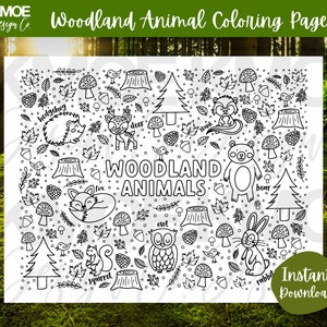 Woodland Animal Coloring Page Printable Coloring Book Coloring Pages ...