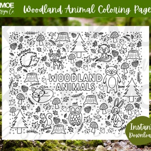 Woodland Animal Coloring Page Printable Coloring Book Coloring Pages ...