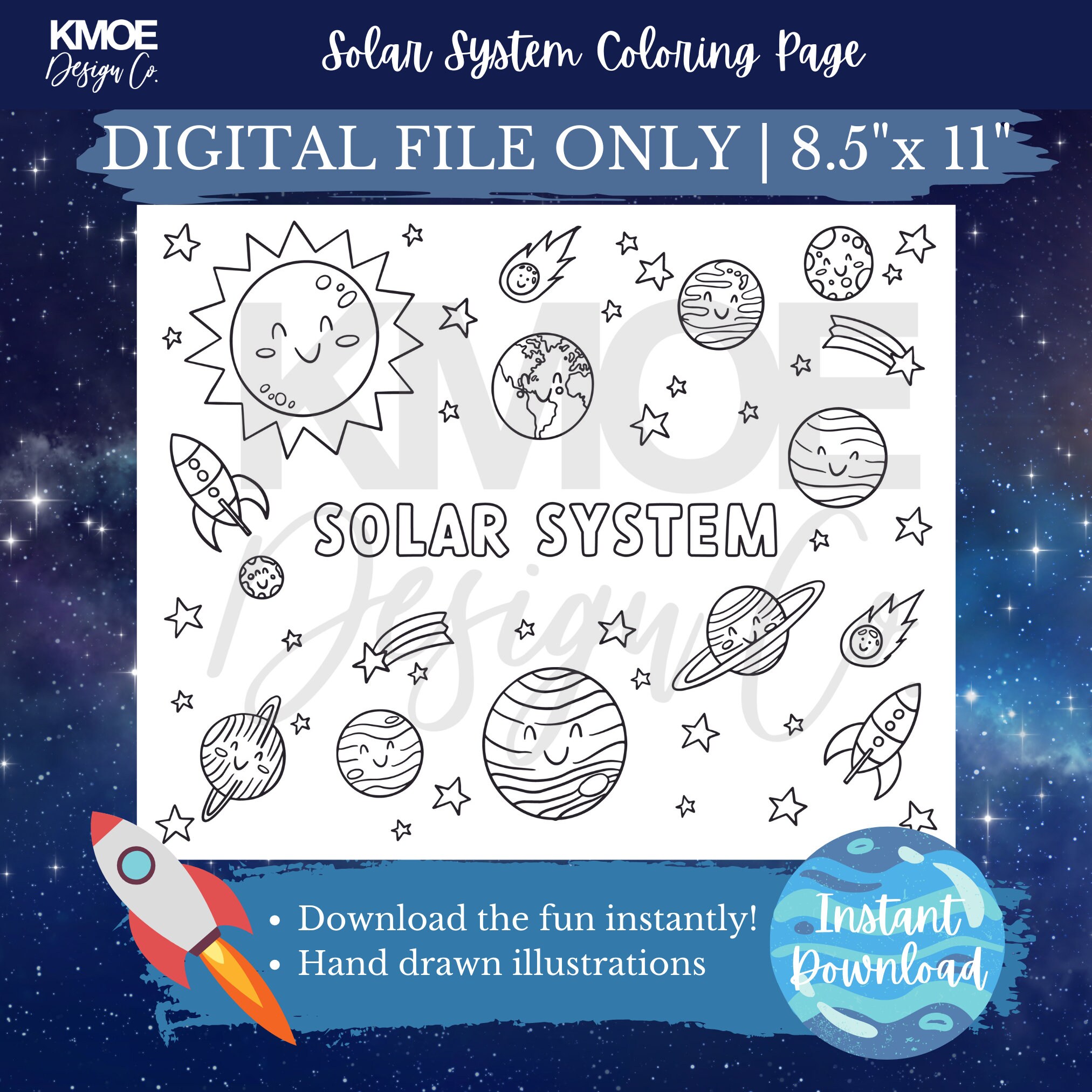 Solar System Coloring Page Printable Coloring Pages Galaxy Planets ...