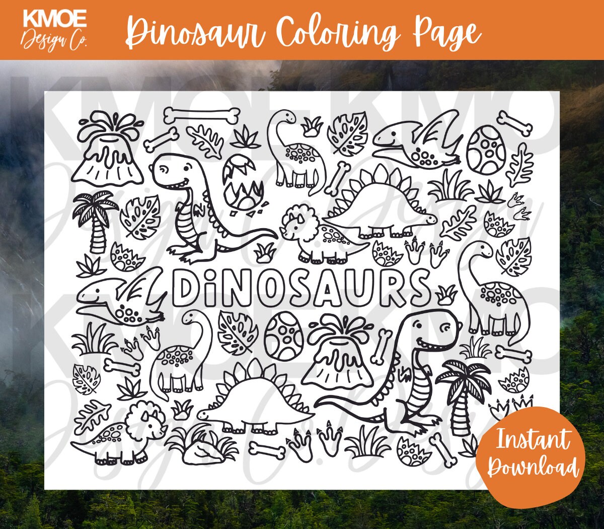 Dinosaur Coloring Page Printable Dinosaur Birthday Party Coloring Pages ...
