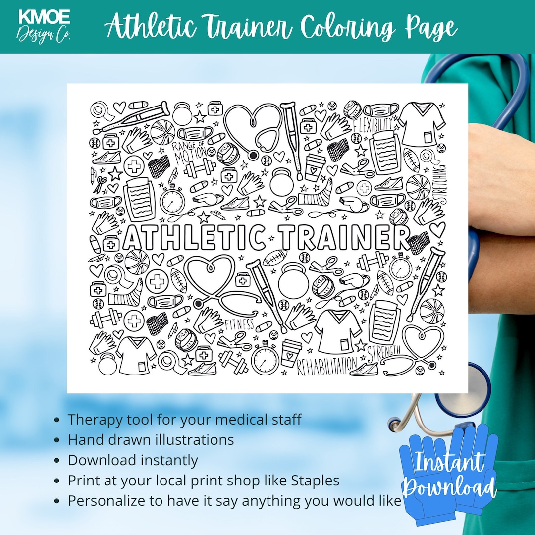 Athletic Trainer Coloring Page Sports Medicine Coloring Page Medical ...