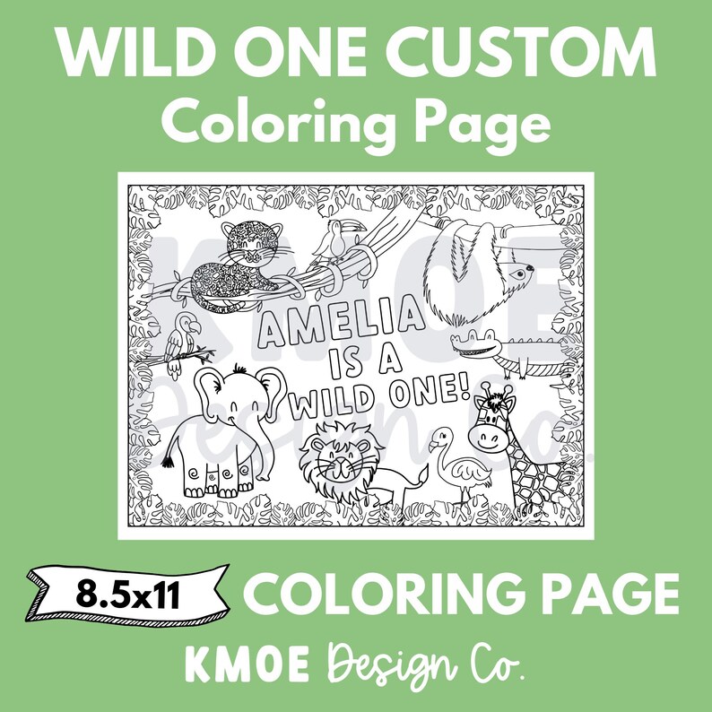 Wild One Birthday Wild One Coloring Page Safari Coloring Page Wild One ...