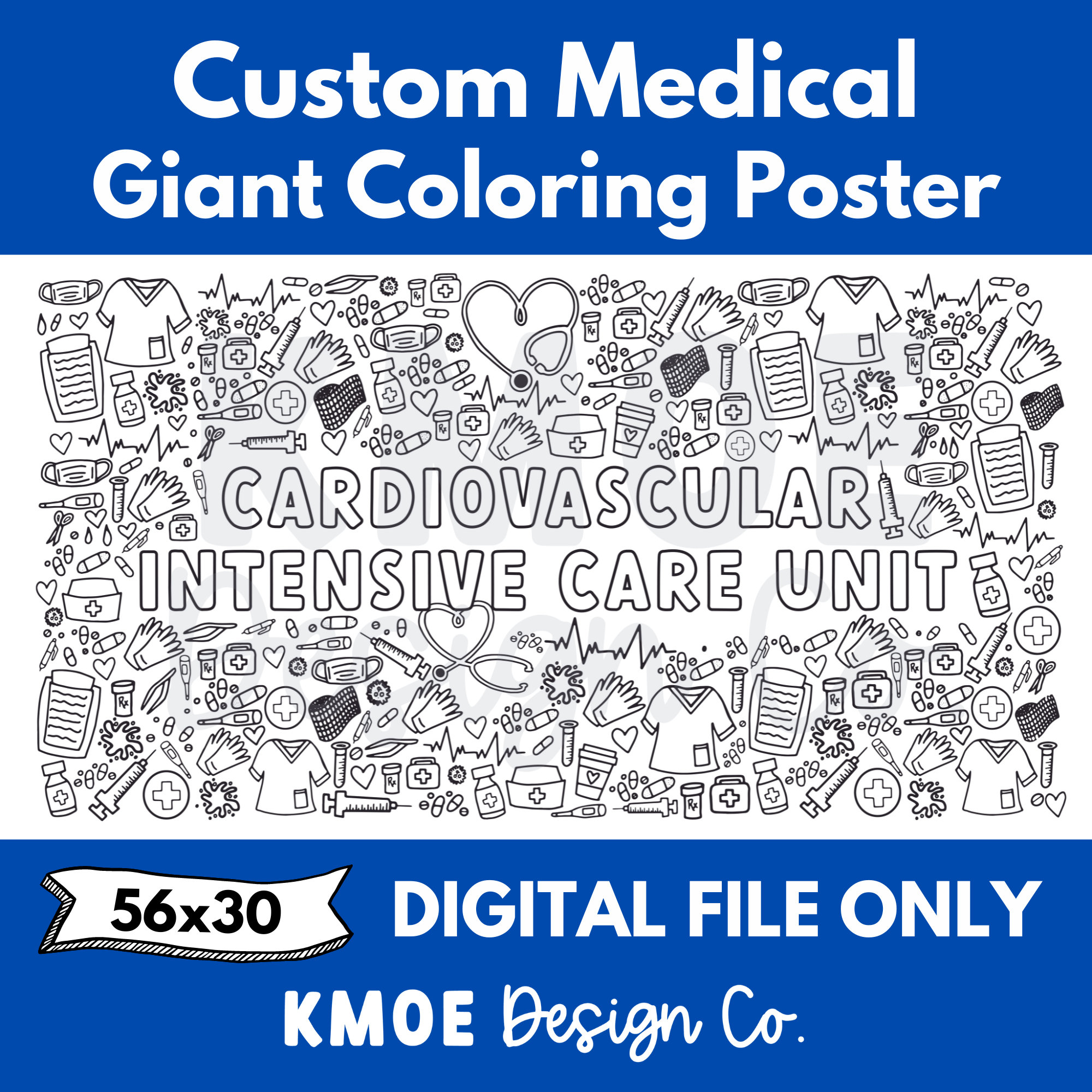 Custom Medical Giant Coloring Poster Nurse Coloring Poster Giant ...