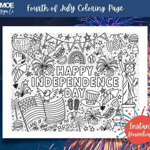 Fourth of July Independence Day Coloring Pages Printable - Etsy