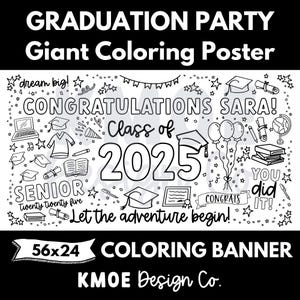 Graduation Party Giant Coloring Poster Senior 2025 Graduation Coloring ...