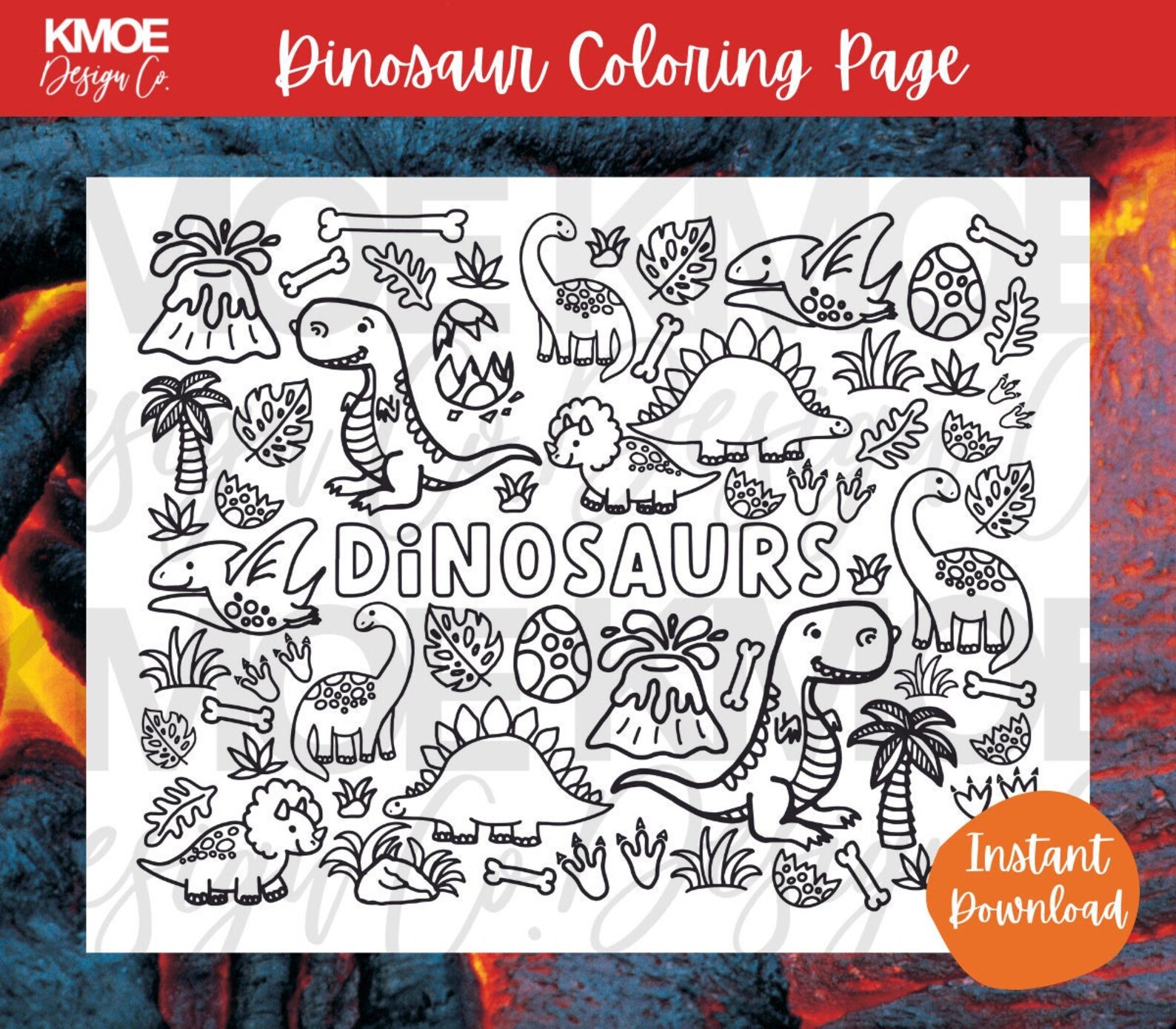 Dinosaur Coloring Page Printable Dinosaur Birthday Party Coloring Pages ...
