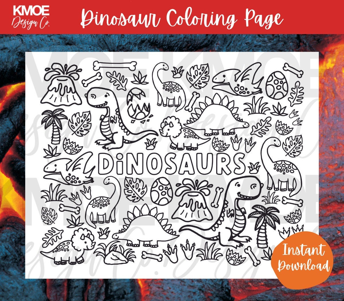 Dinosaur Coloring Page Printable Dinosaur Birthday Party Coloring Pages ...