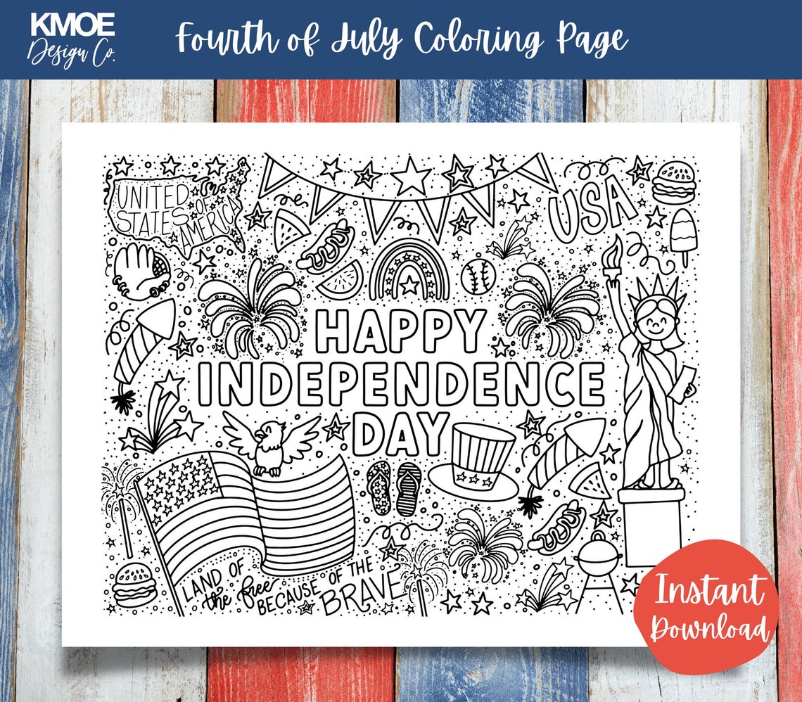 Fourth of July Independence Day Coloring Pages Printable Coloring Page ...