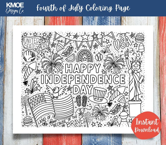 Fourth of July Independence Day Coloring Pages Printable - Etsy