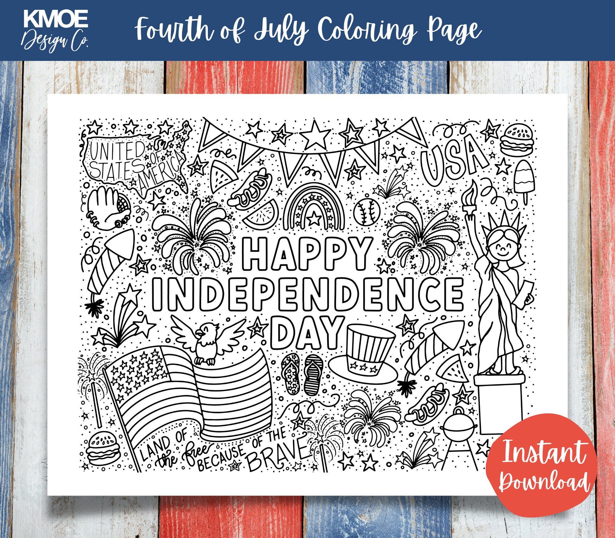 Fourth of July Independence Day Coloring Pages Printable Coloring Page ...