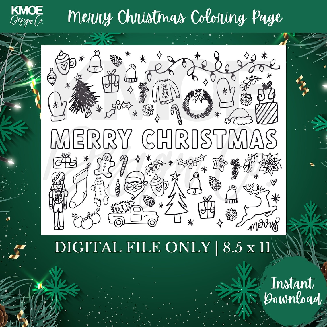 Merry Christmas Coloring Page Printable Christmas School Parties Winter ...