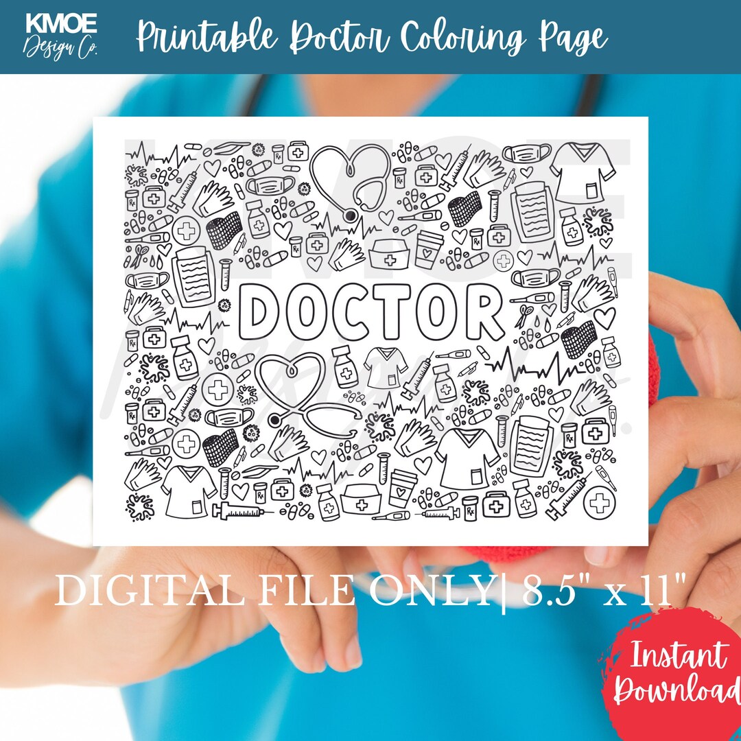 Doctor Coloring Pages Doctor Doodle Medical Activity Dr Coloring Sheet ...