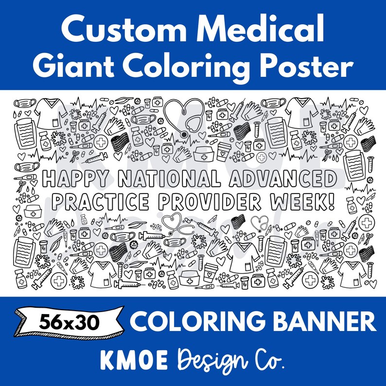 Custom Medical Giant Coloring Poster Hospital Week Nurse Week Poster ...