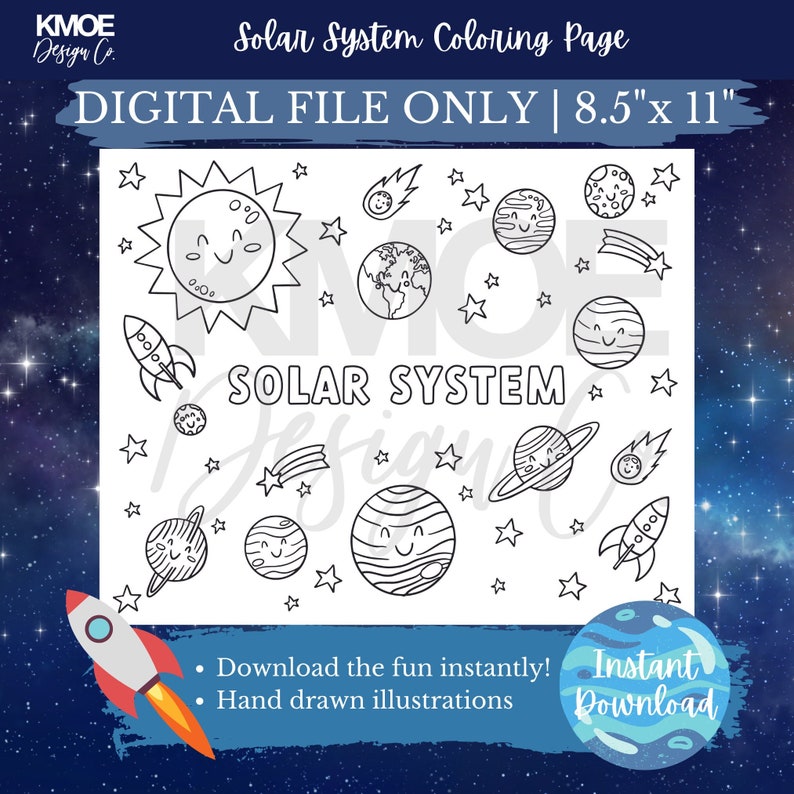 Solar System Coloring Page Printable Coloring Pages Galaxy Planets ...