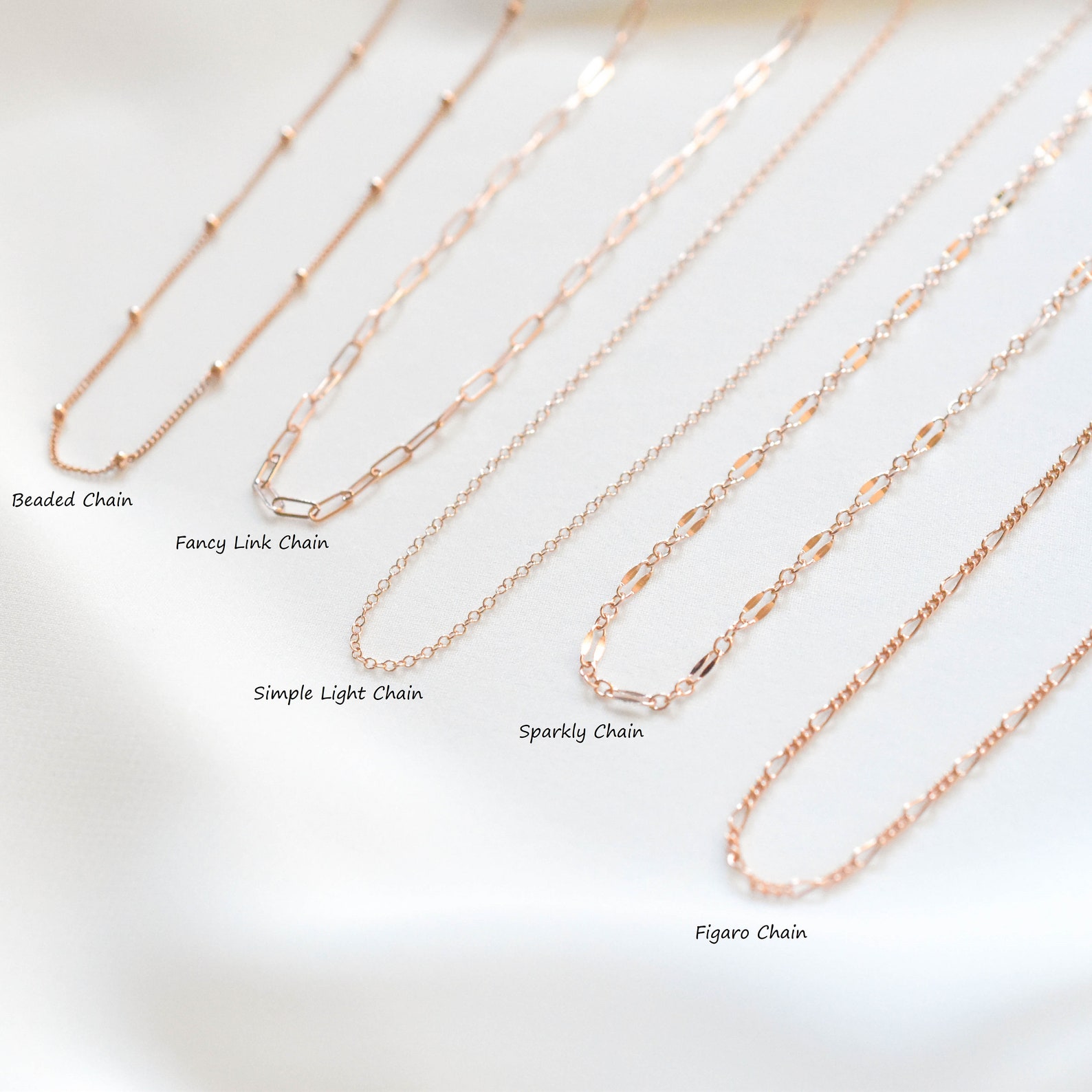 Rose Gold Single Chain Necklace Rose Gold Necklaces, Rose Gold Chain ...