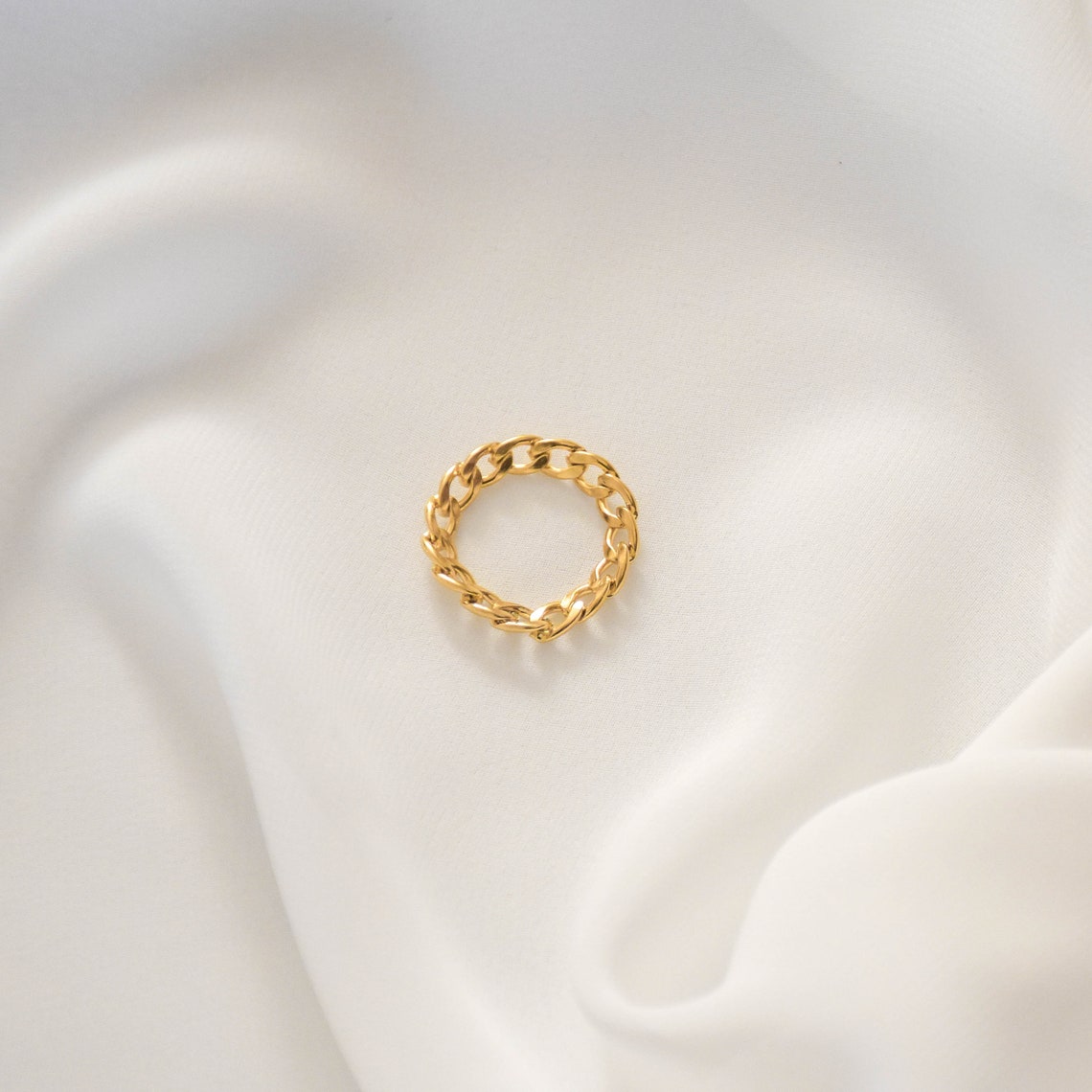 Gold Chain Ring - Chain Ring, Gold Ring, Simple Ring, Daily Ring ...