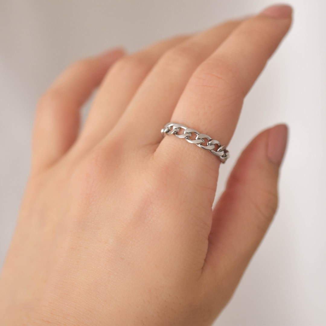 Silver Chain Ring - Silver Ring, Simple Silver Ring, Hypoallergenic ...