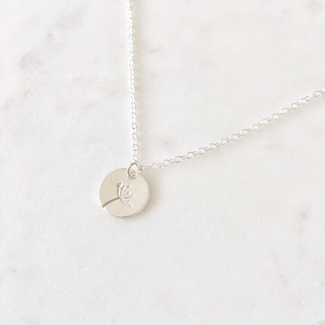Dandelion Necklace - Sterling Silver Dandelion Pendant, Dandelion ...