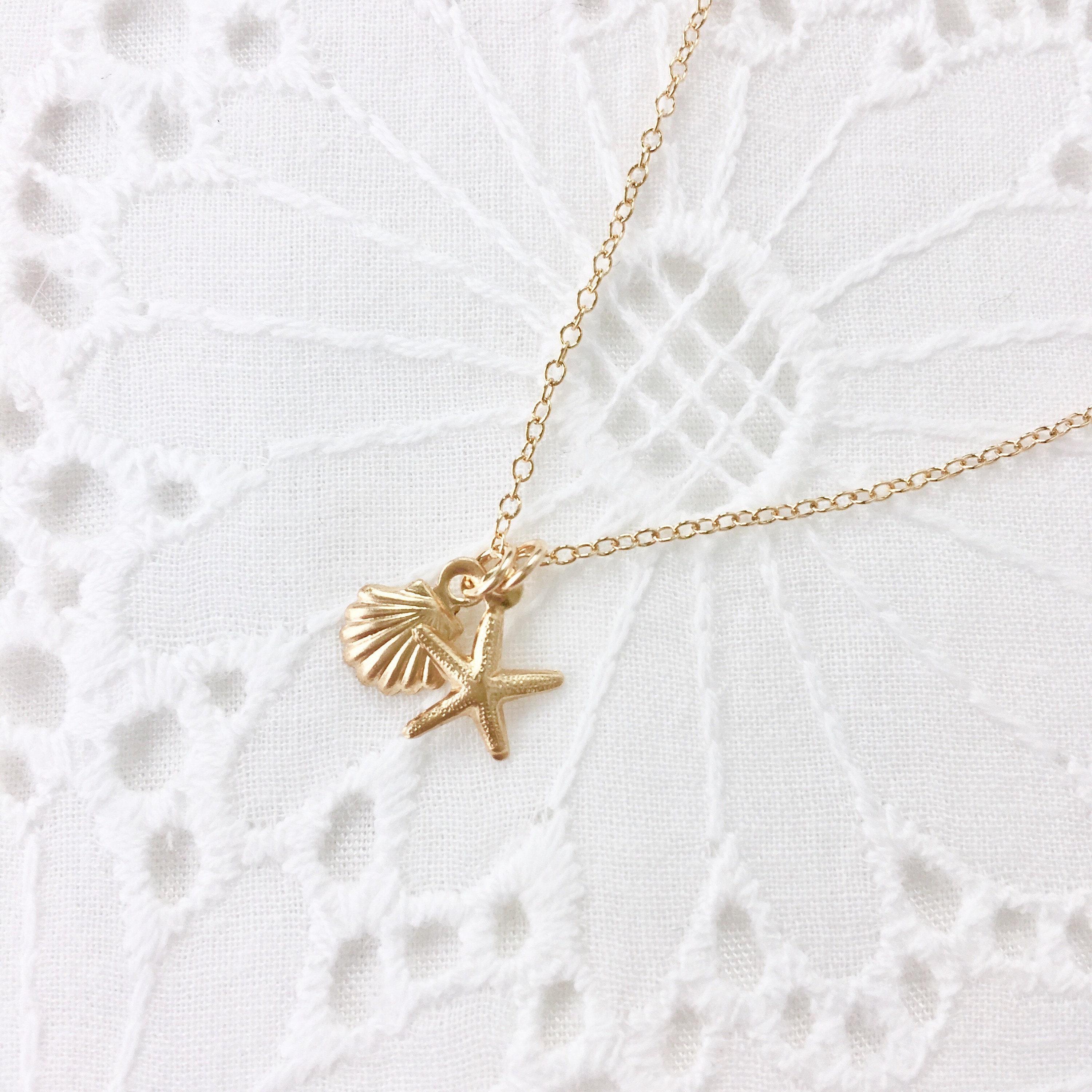 Tiny Seashell Necklace gold filled seashell necklace shell | Etsy