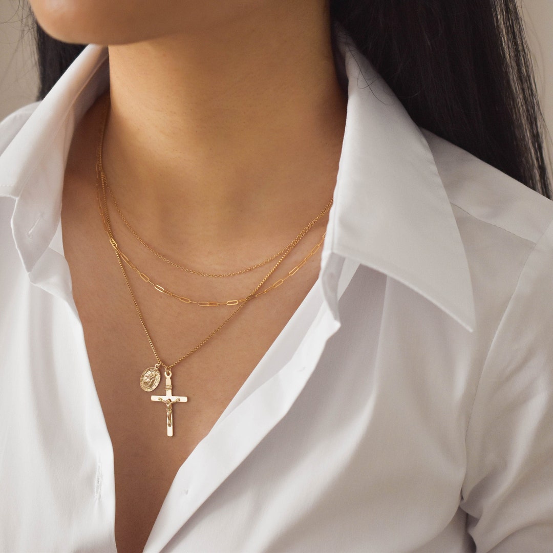Custom Crucifix Necklace - Gold Crucifix Necklace, Crucifix Pendant ...