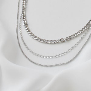 Silver Layering Necklace Set - Gold Chain Necklace, Gold Layered ...