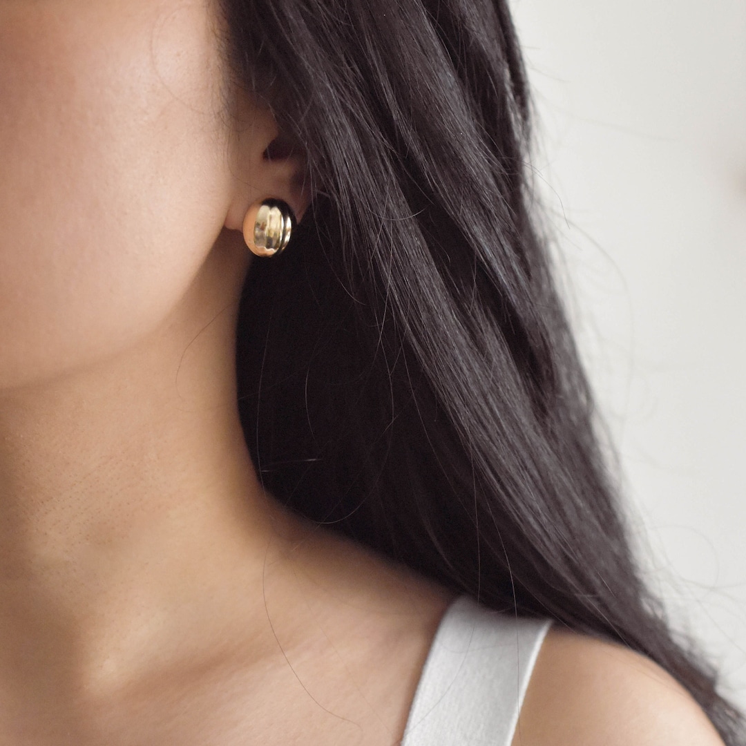 Big Gold Earrings - 14k Gold Filled Earrings, Big Studs, Big Earrings ...