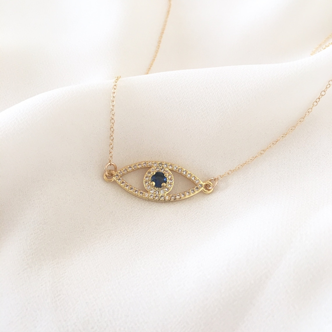 Evil Eye Necklace Gold Evil Eye Gold Evil Eye Necklace - Etsy
